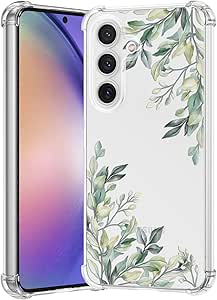 Amazon.com: RALEAVO Floral Case for Samsung Galaxy S25 Plus,Clear Leaves Flower Phone Case Slim ...