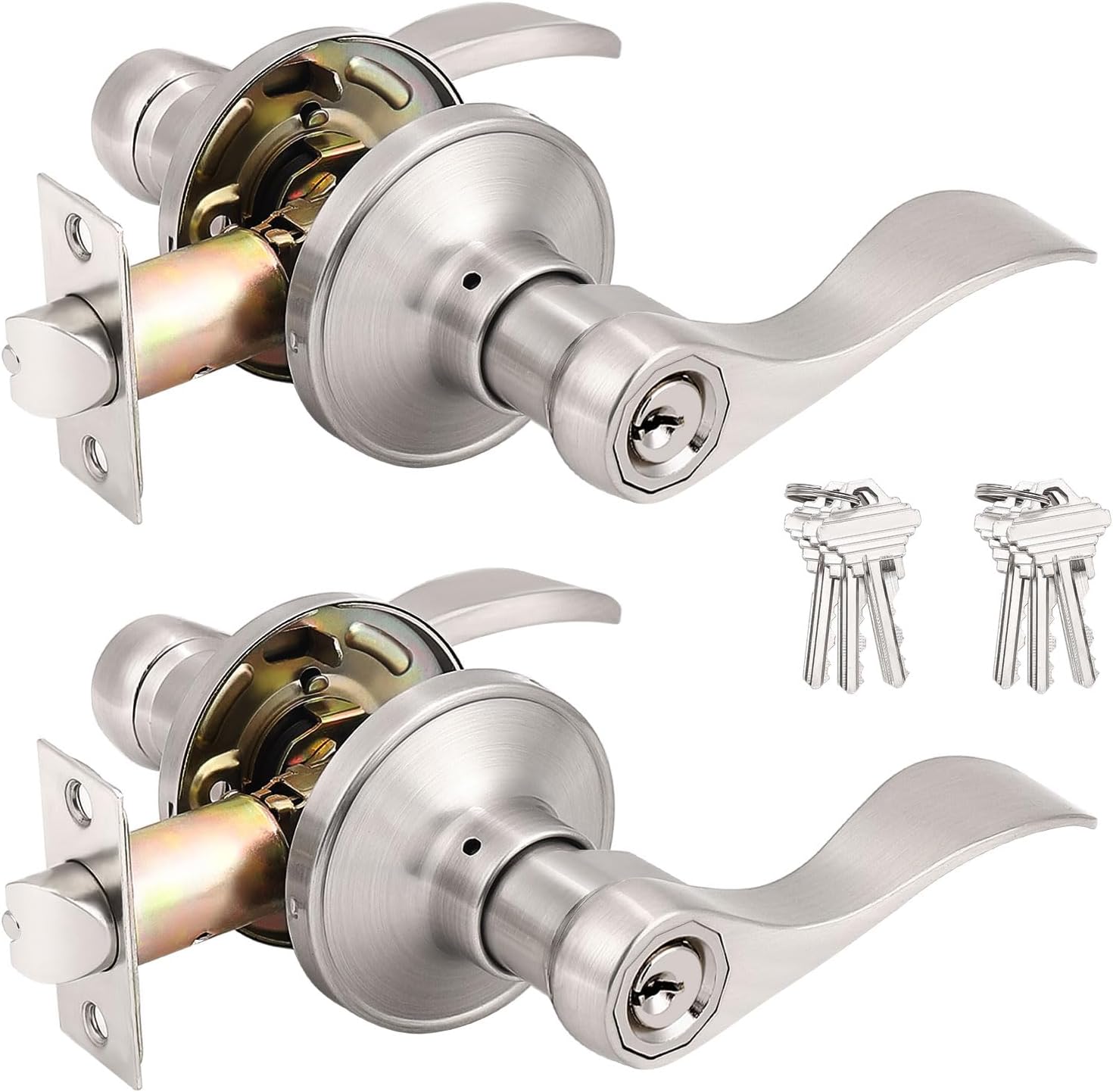 Keyed Alike Front Door Exterior Door Lever Lockset with Single Cylinder ...