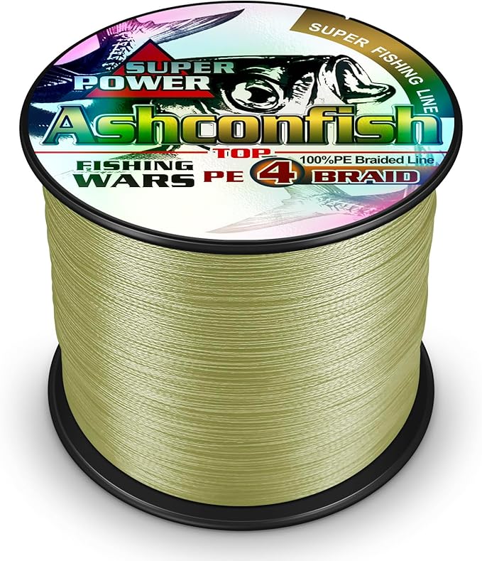 Amazon.com : Ashconfish Braided Fishing Line- 4 Strands Super Strong PE ...