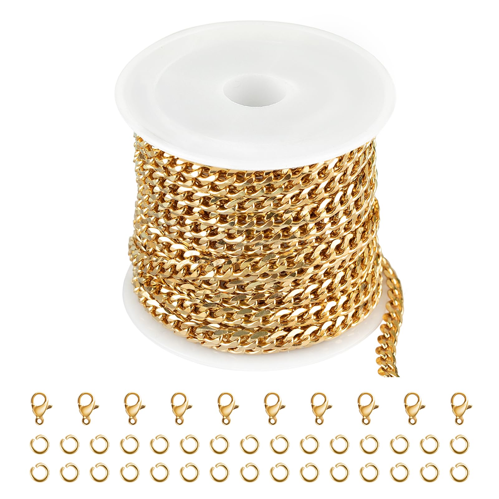 Amazon.com: Jabogrii 16.4 Feet Gold Chain for Jewelry Making Stainless ...