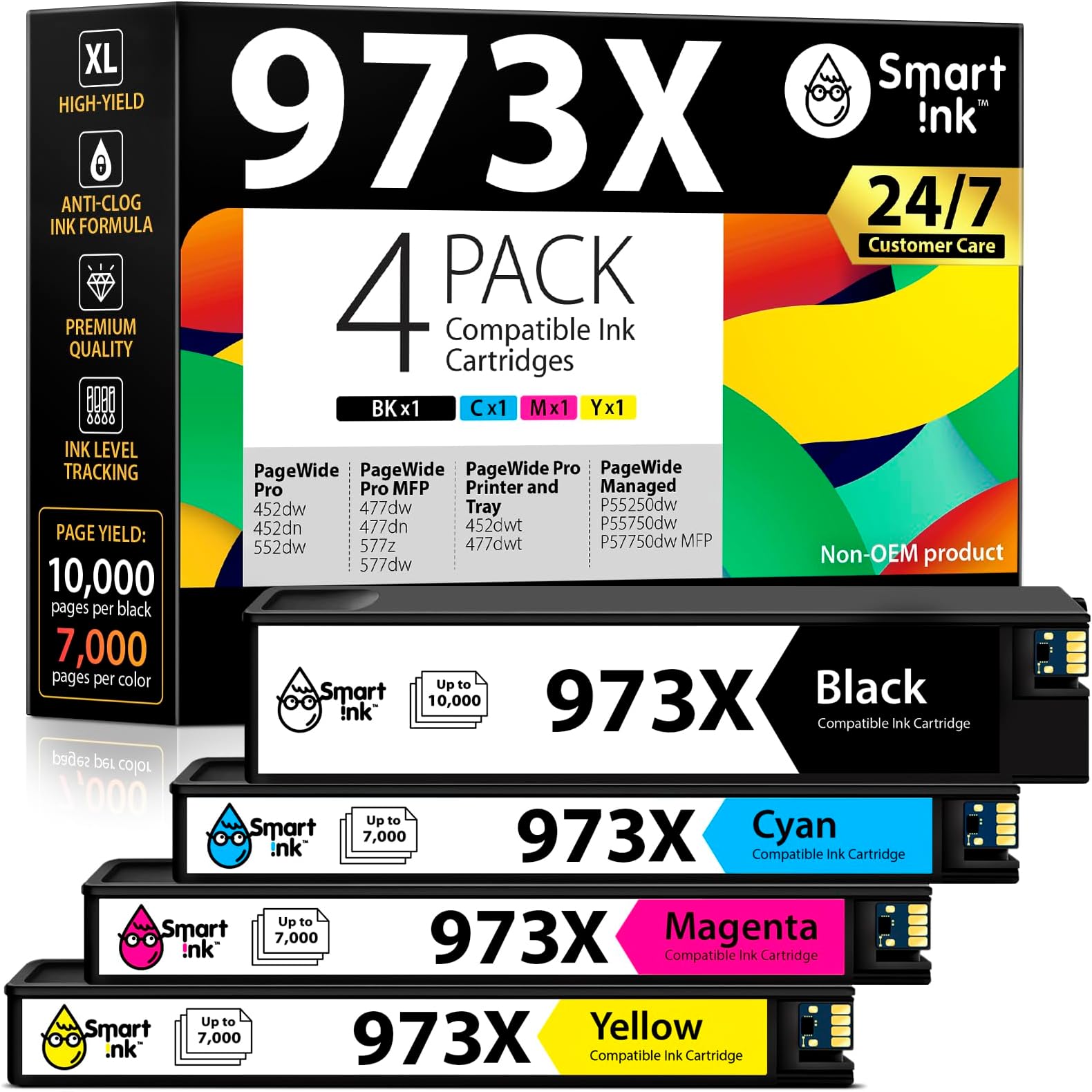 Smart Ink Compatible Ink Cartridges Replacement for HP 973X 973 973XL 4 ...