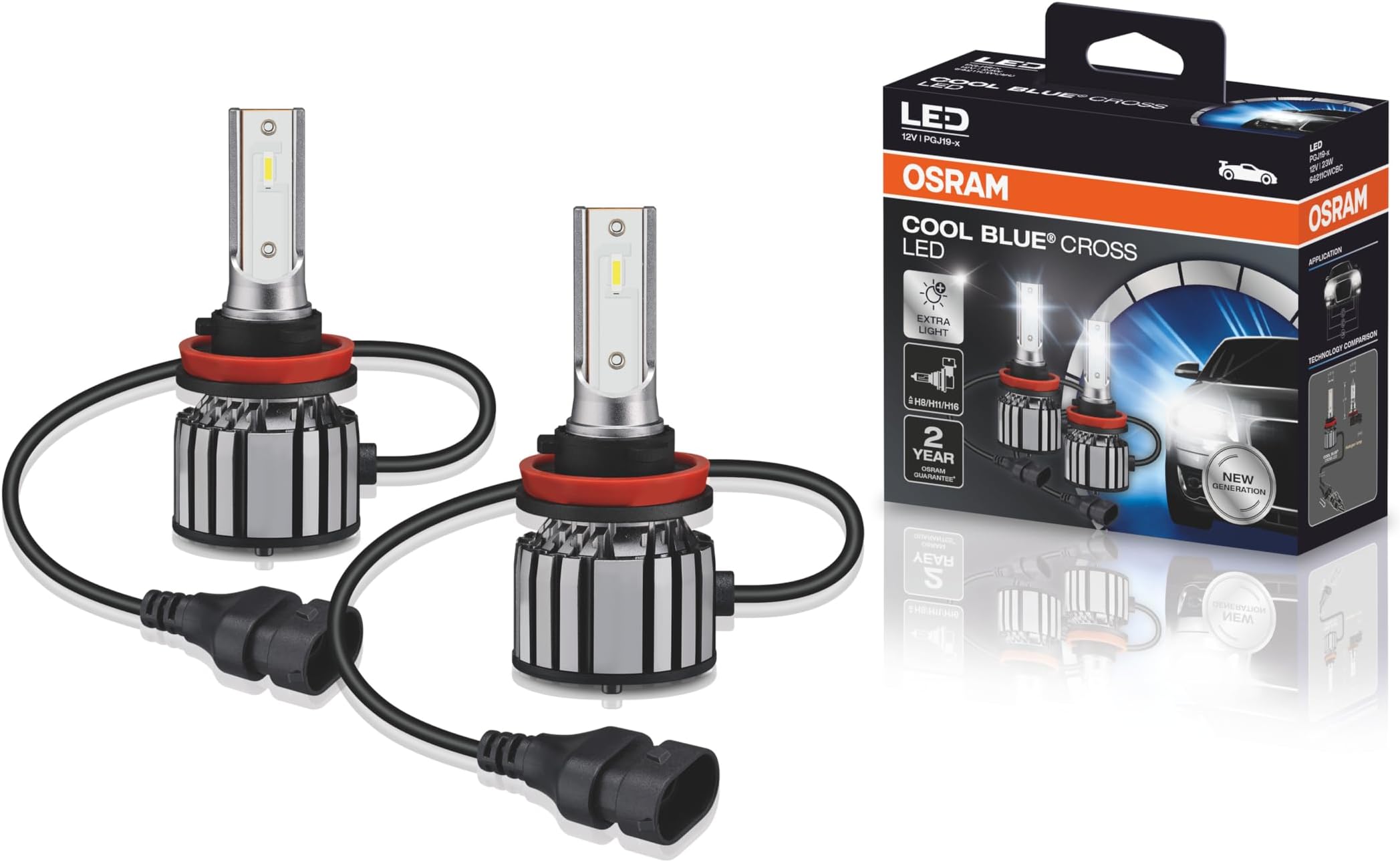 KIT LED COOL BLUE CROSS H8/H11/H16 OSRAM - 64211CW CBC - Potência 23W ...