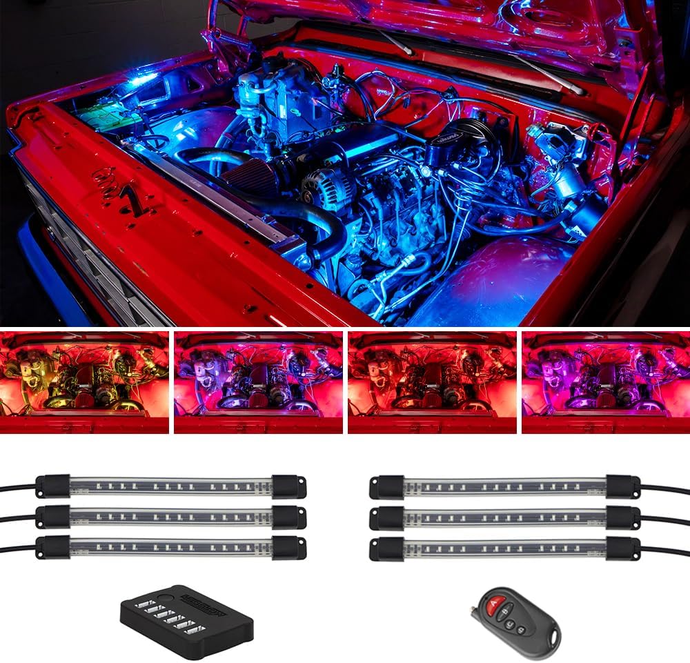 Amazon.com: LEDGlow 6pc Million Color LED Engine Bay Under Hood ...