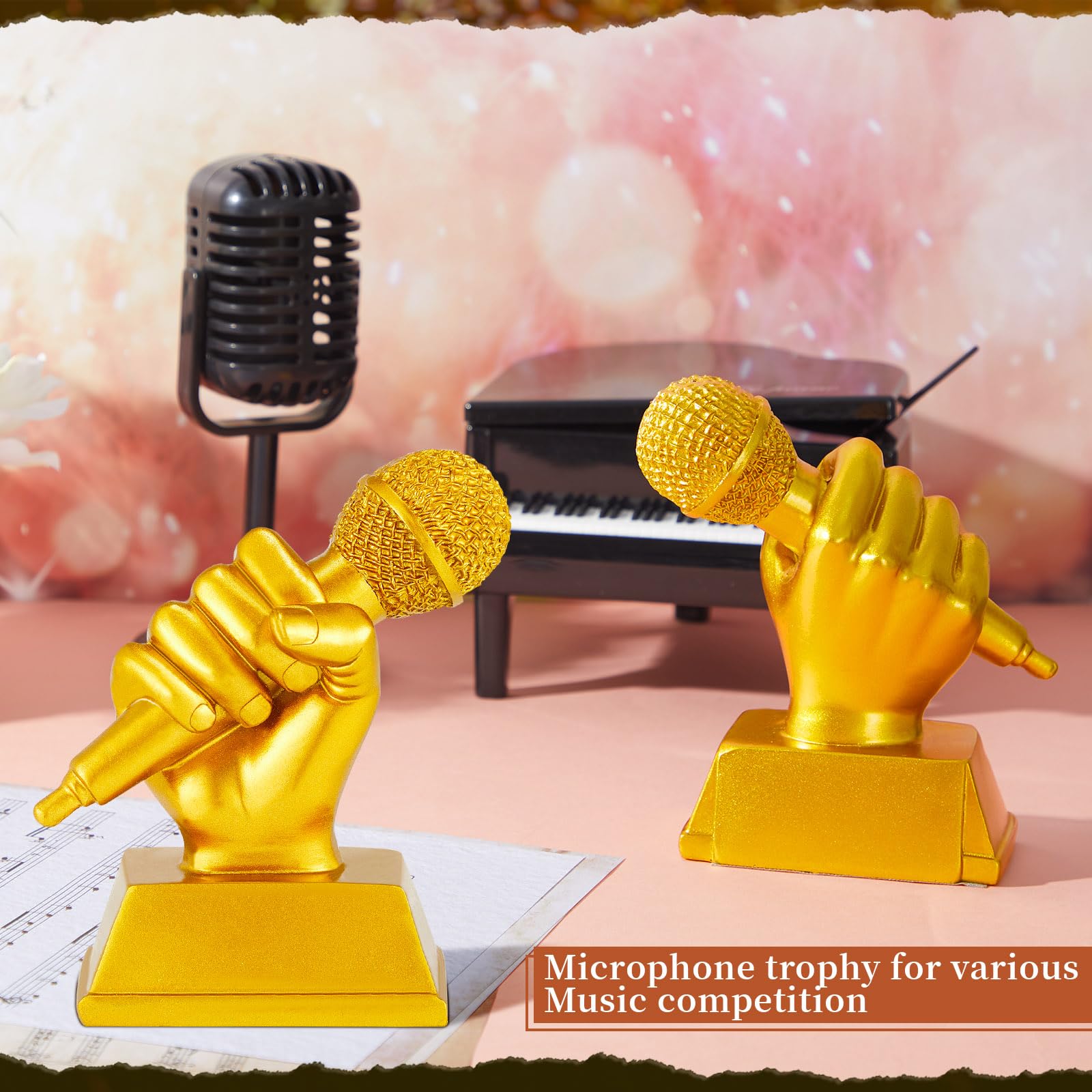 Karaoke Party Award Microphone Trophy For Music Awards - Silver Resin ...