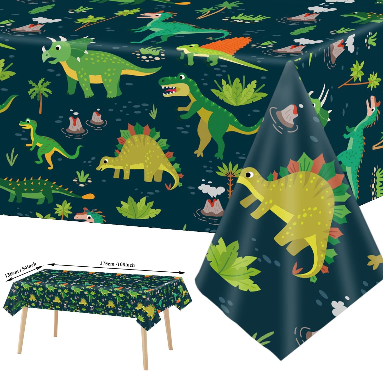 Amazon.com: HIPVVILD Dinosaur Birthday Party Supplies Tablecloth ...
