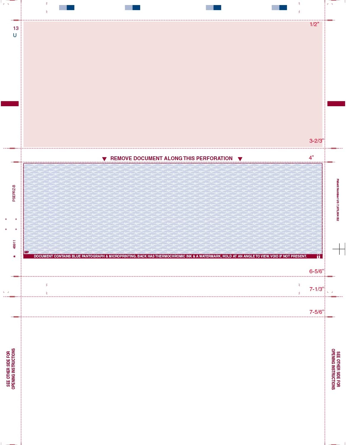 Amazon.com : 8-1/2" x 11" Z Fold Check Prismatic Blue & Red (Box of ...