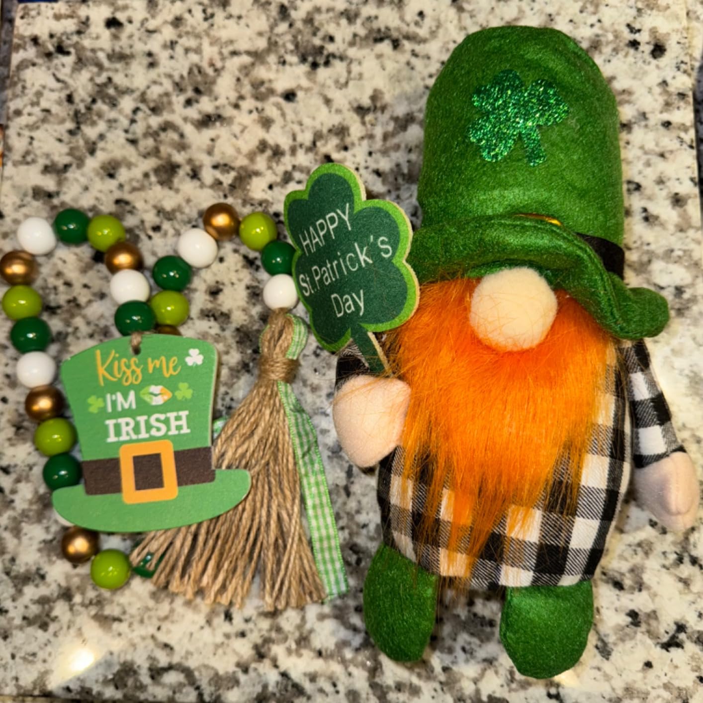 Amazon.com : CRCZK St. Patrick's Day Decor Set 5pcs Gnome Tiered Tray ...