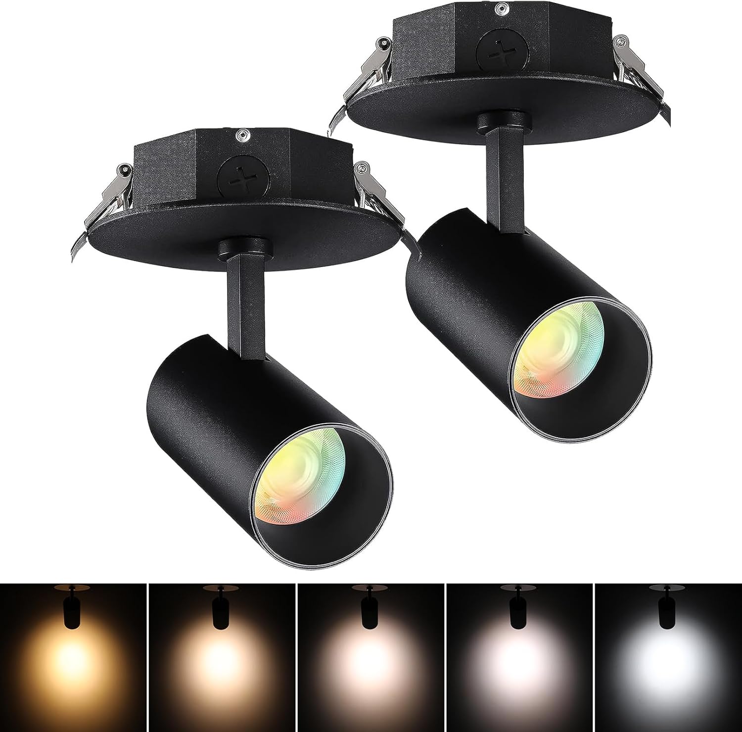 LEONLITE 5 Color Dimmable LED Ceiling Spotlight with Included Junction ...