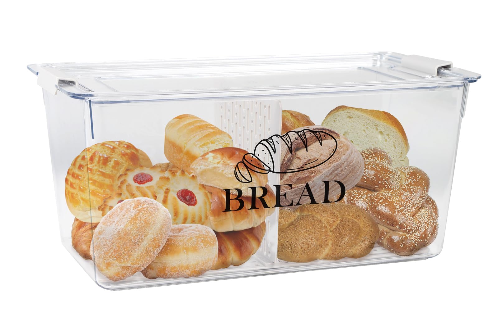 Amazon.com: Yomjarl Bread Box,Bread Containers Storage Airtight,9.7"x7 ...