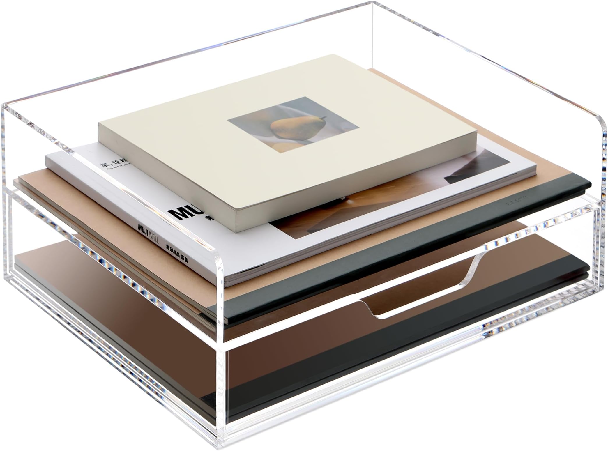 Amazon.com: SANRUI 2-Tier Paper Letter Tray Organizer with Sliding ...