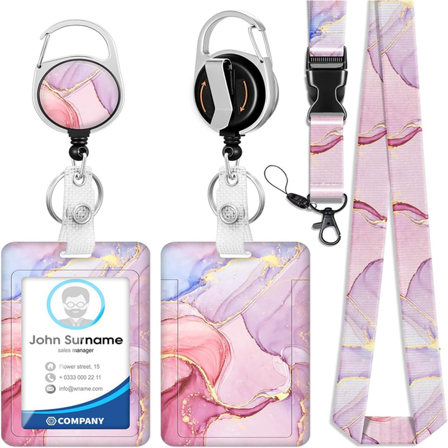 Amazon.com : ID Badge Holder with Clip Badge Reels,Retractable Work ...