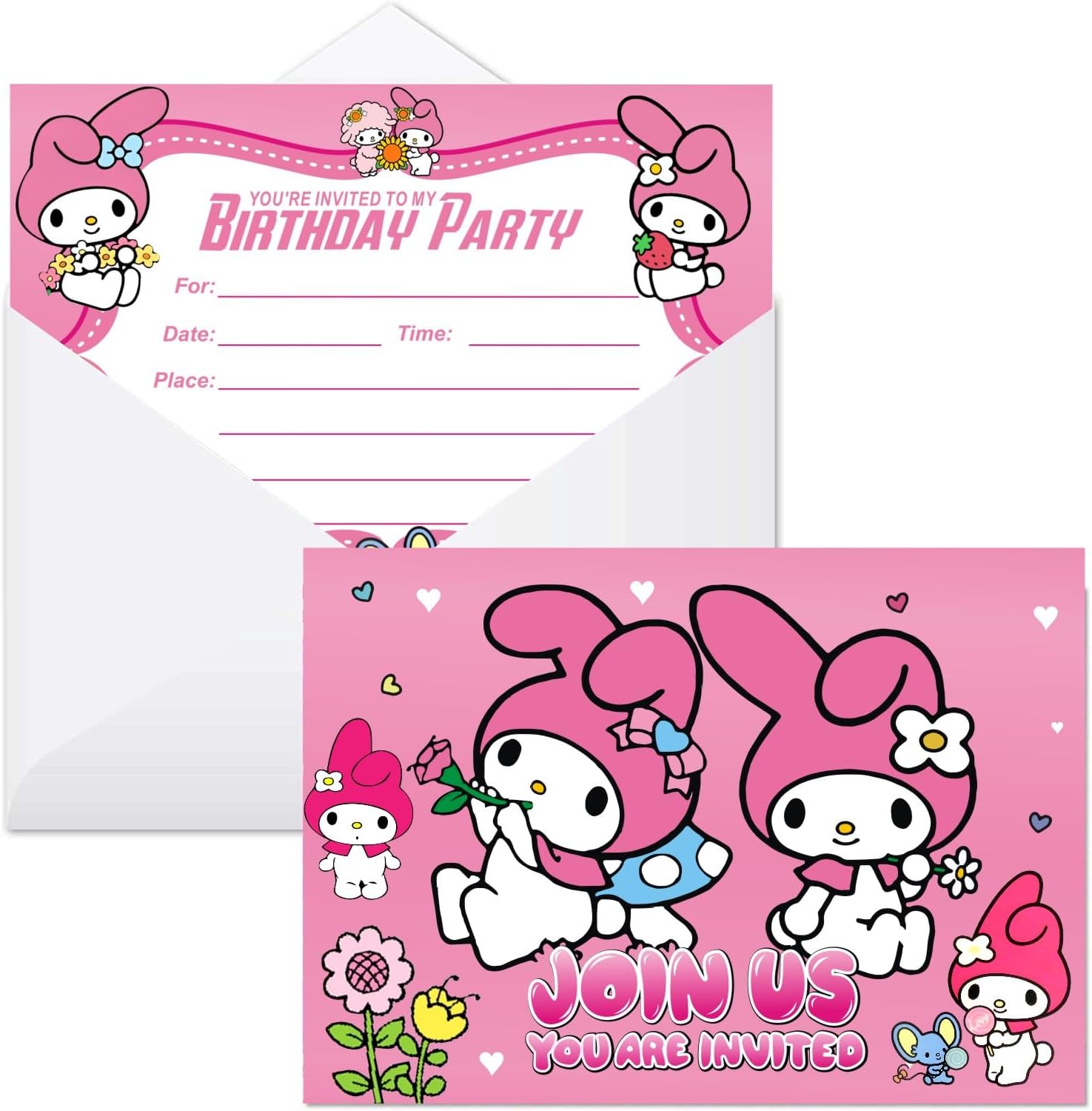 Amazon.com : ZPLHBHX 16 Pack Melody Birthday Invitation Cards with ...