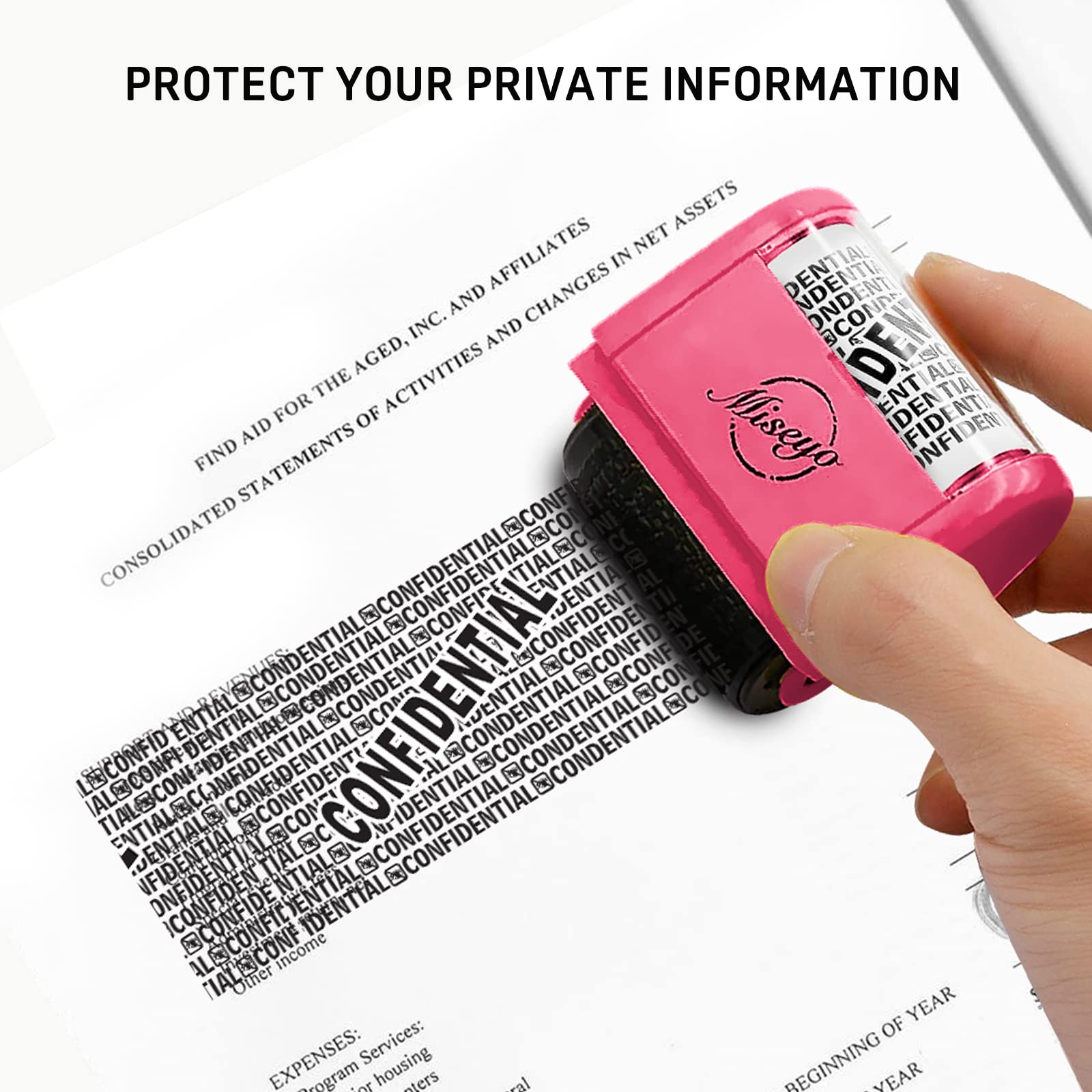 Snapklik.com : Miseyo Wide Roller Stamp Identity Theft Stamp 1.5 Inch ...