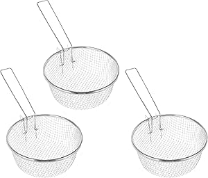 Amazon.com: Metal Deep Fry Basket Strainer - Pack of 3 - Fryer Baskets ...