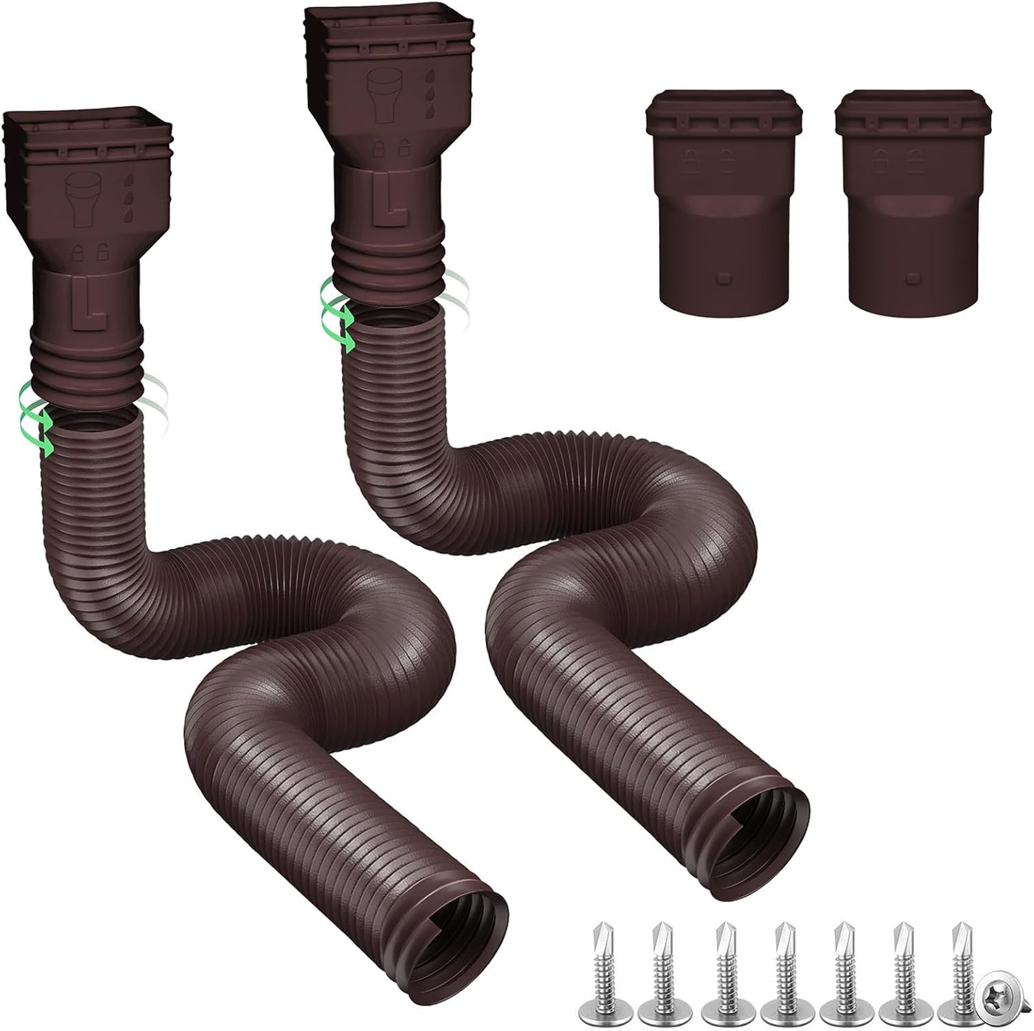 2-Pack Rain Gutter Downspout Extensions: Upgraded Drain Downspout ...
