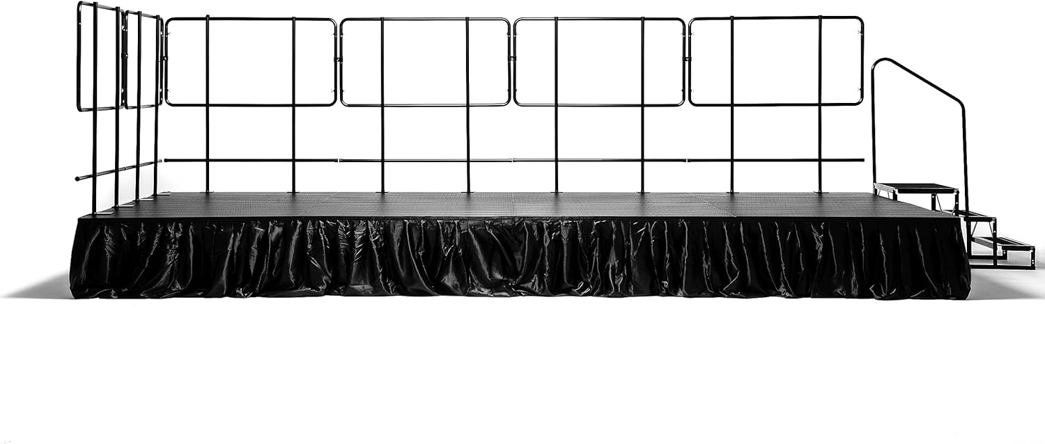 Amazon.com: MyStage 8'x16' Portable Stage W/8 Decks, 5 Railings, Stairs ...