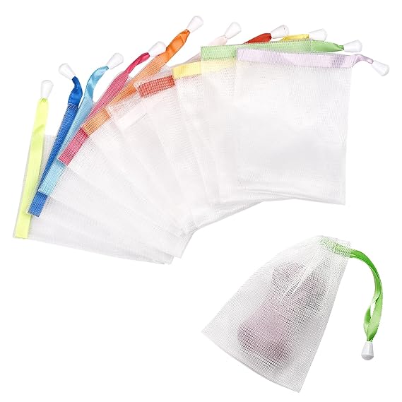 Amazon.com: 10PCS Mesh Soap Bag, Exfoliating Soap Saver Pouch, Foam Net ...