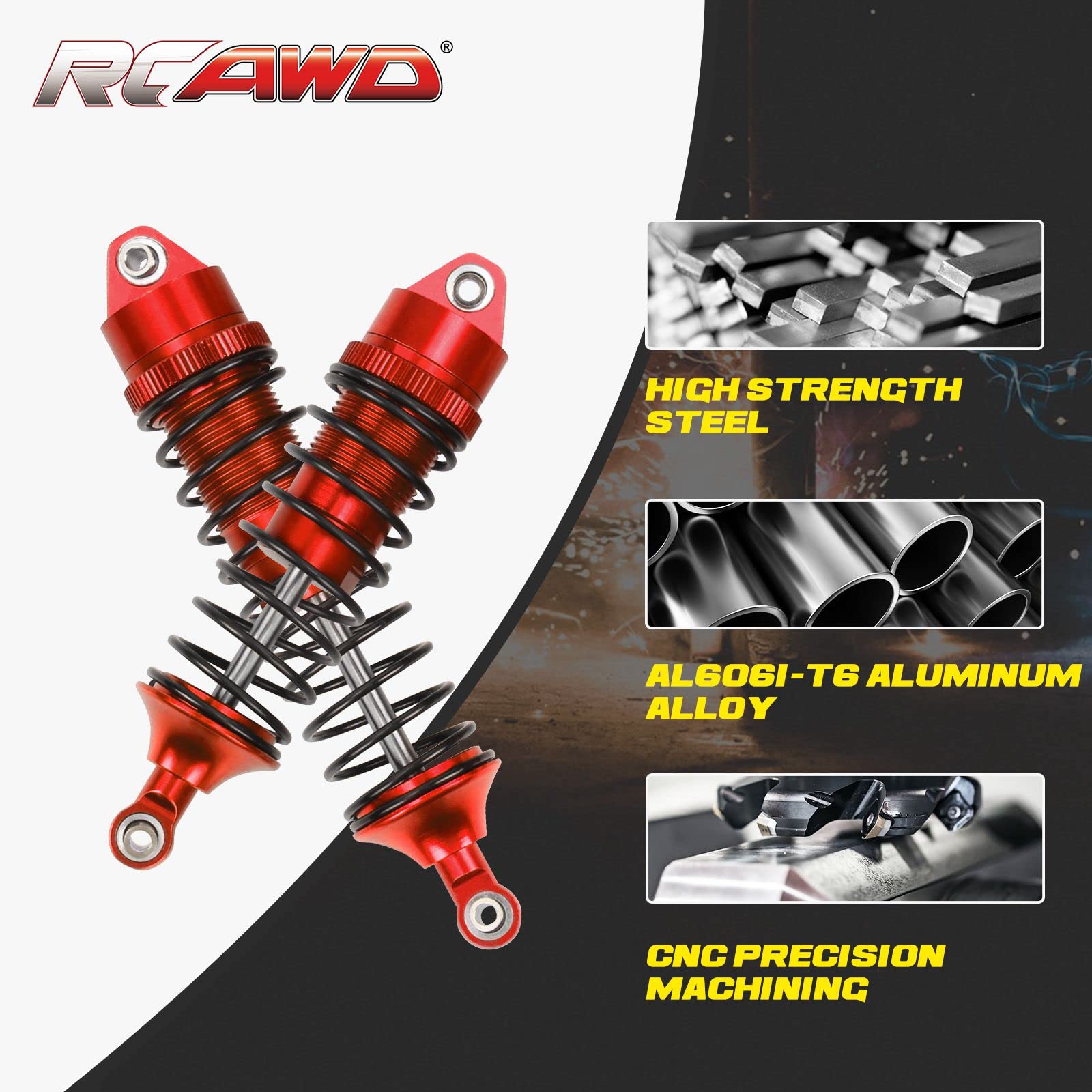 Losi Tenacity RCAWD LOS233011 Front Rear Shocks For 1/10 Losi Lasernut ...