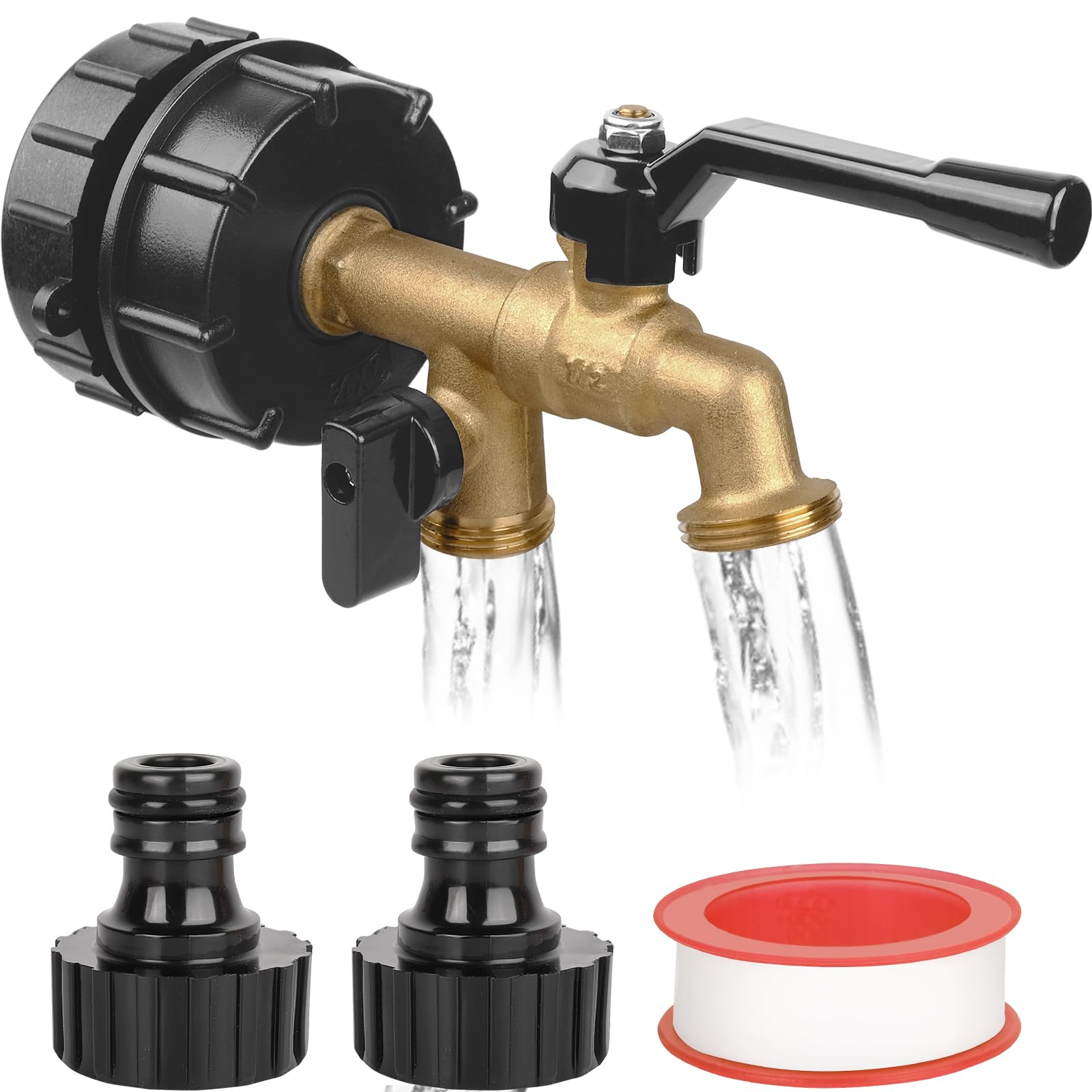 Snapklik.com : Double Outlet IBC Tote Adapter IBC Tote Fittings 275-330 ...