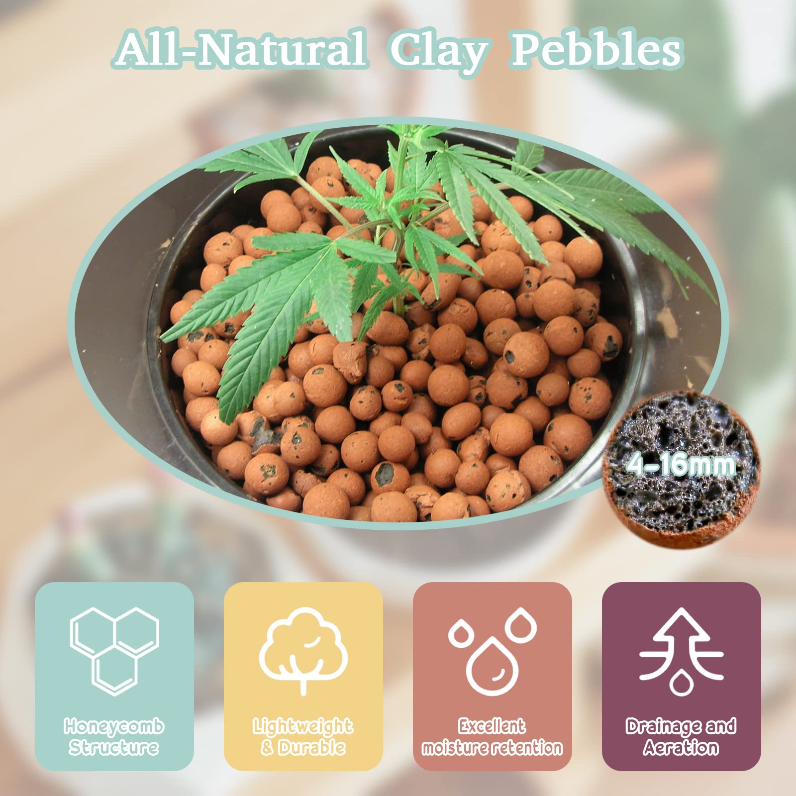 Snapklik.com : 6 LBS Organic Expanded Clay Pebbles, 4mm -16mm Light ...