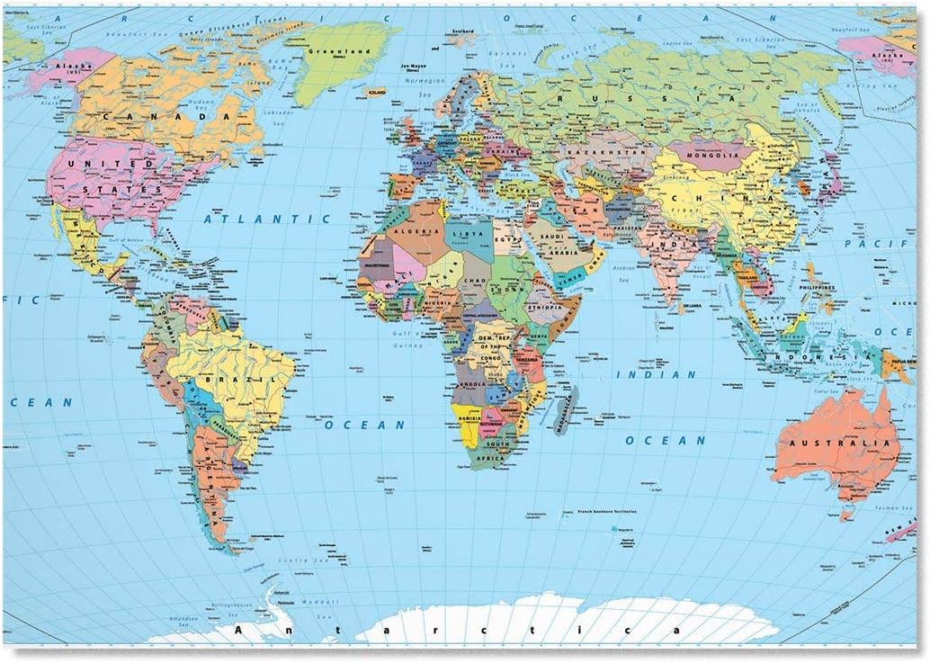 Destination Vinyl Ltd 1x Art Print 6x4 World Map Globe Earth Geography ...