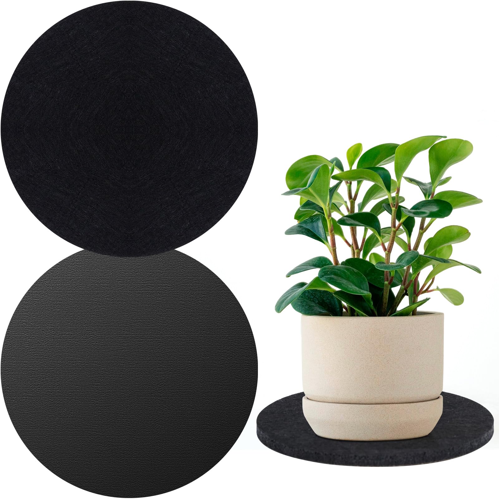 Amazon.com : AHFCANG Plant Coaster Mat Reversible(Fabric/Leather),2Pcs ...