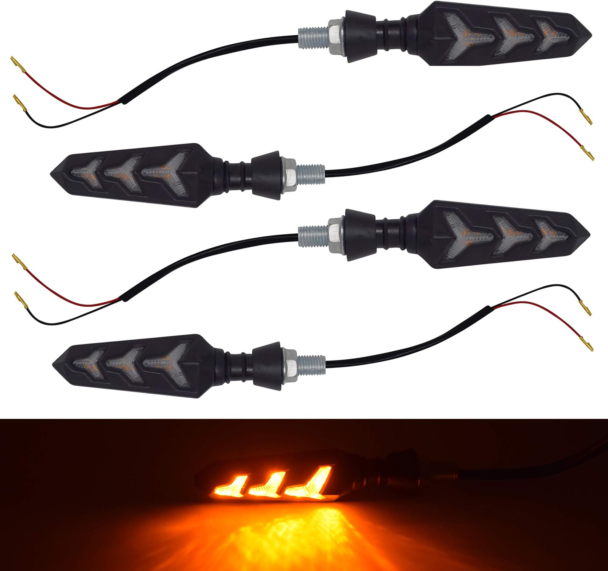 Ramanta Bike Indicators 4PCs Motorcycle Indicators Turn Signal Lights ...