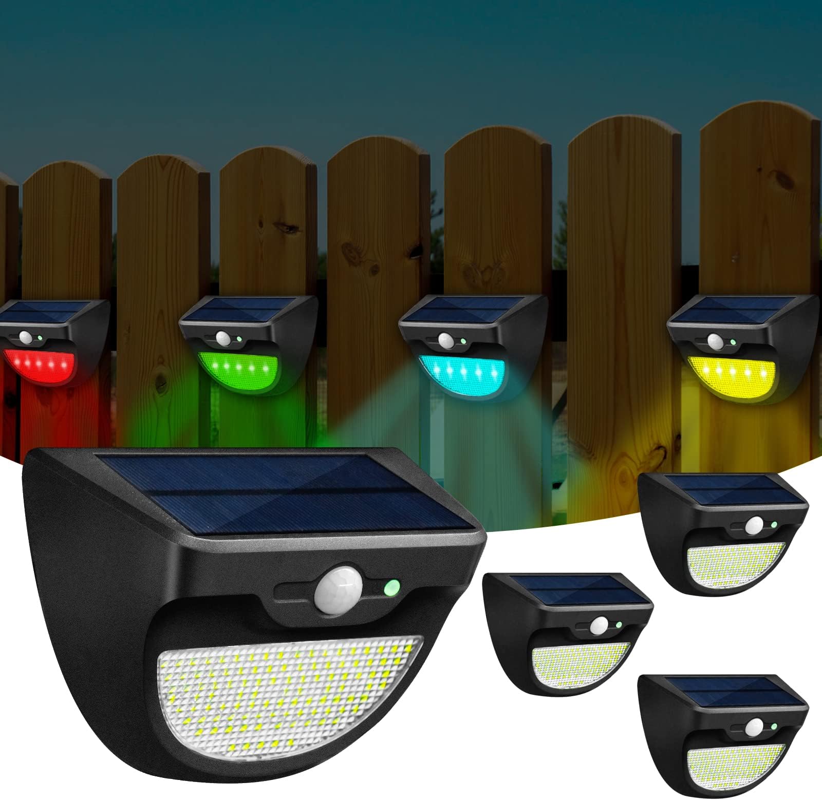 Rmana Outdoor Solar Lights,110LED Solar Security Lights and 4 Modes ...