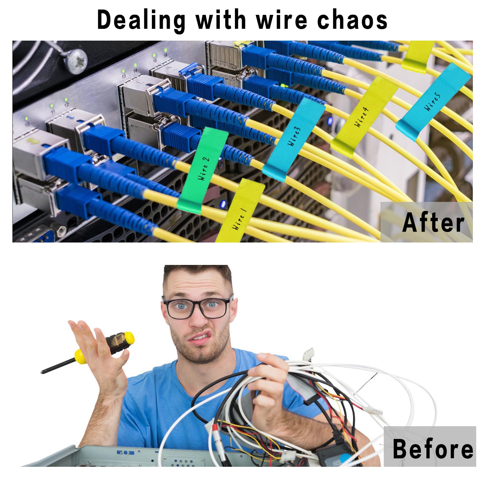 Snapklik.com : 750Pcs Cable Labels 25 Sheets Waterproof Cable Tags 5 ...