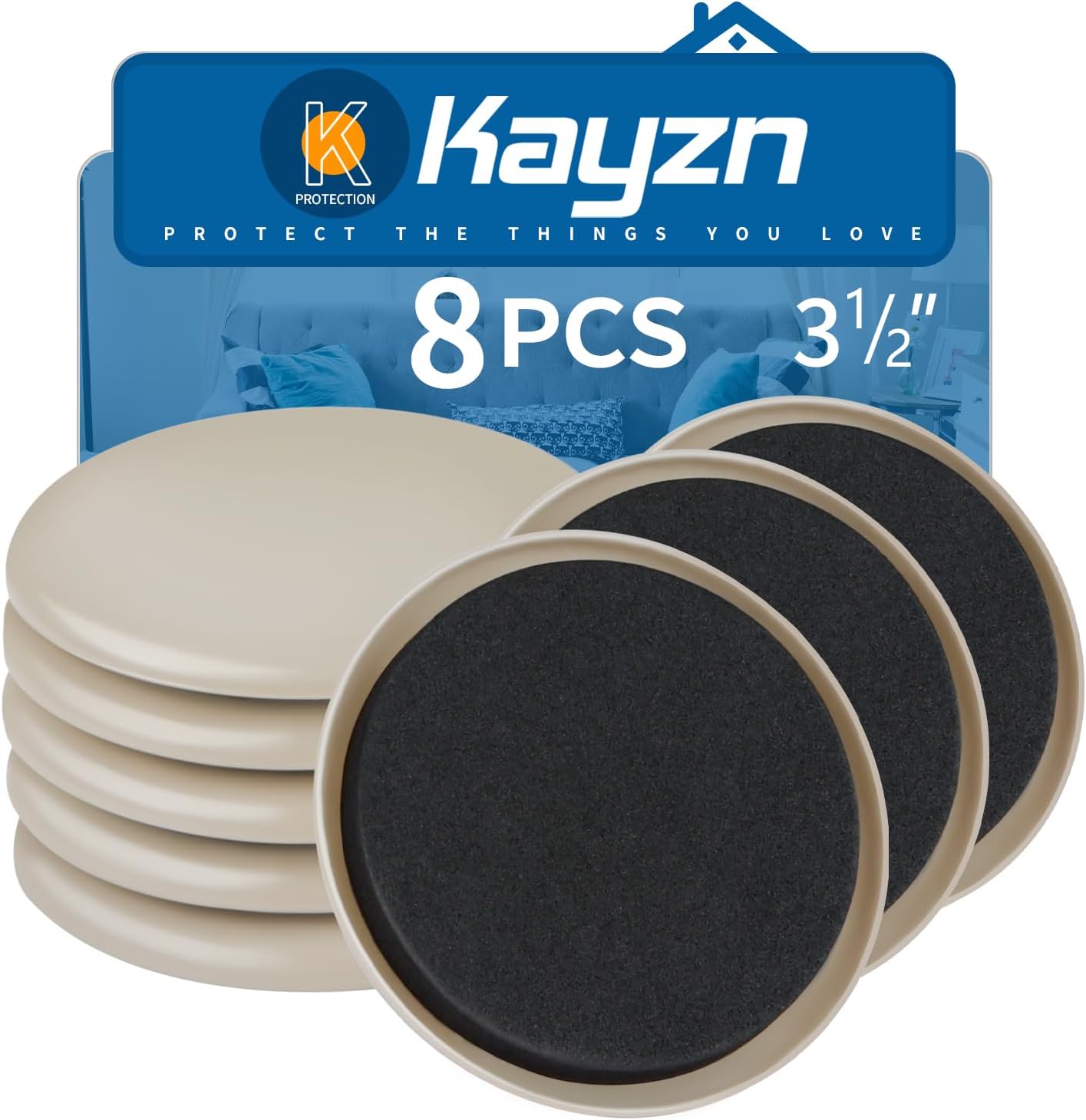 Amazon.com: Kayzn Furniture Sliders 8pcs 3 1/2 inch - Heavy Duty ...