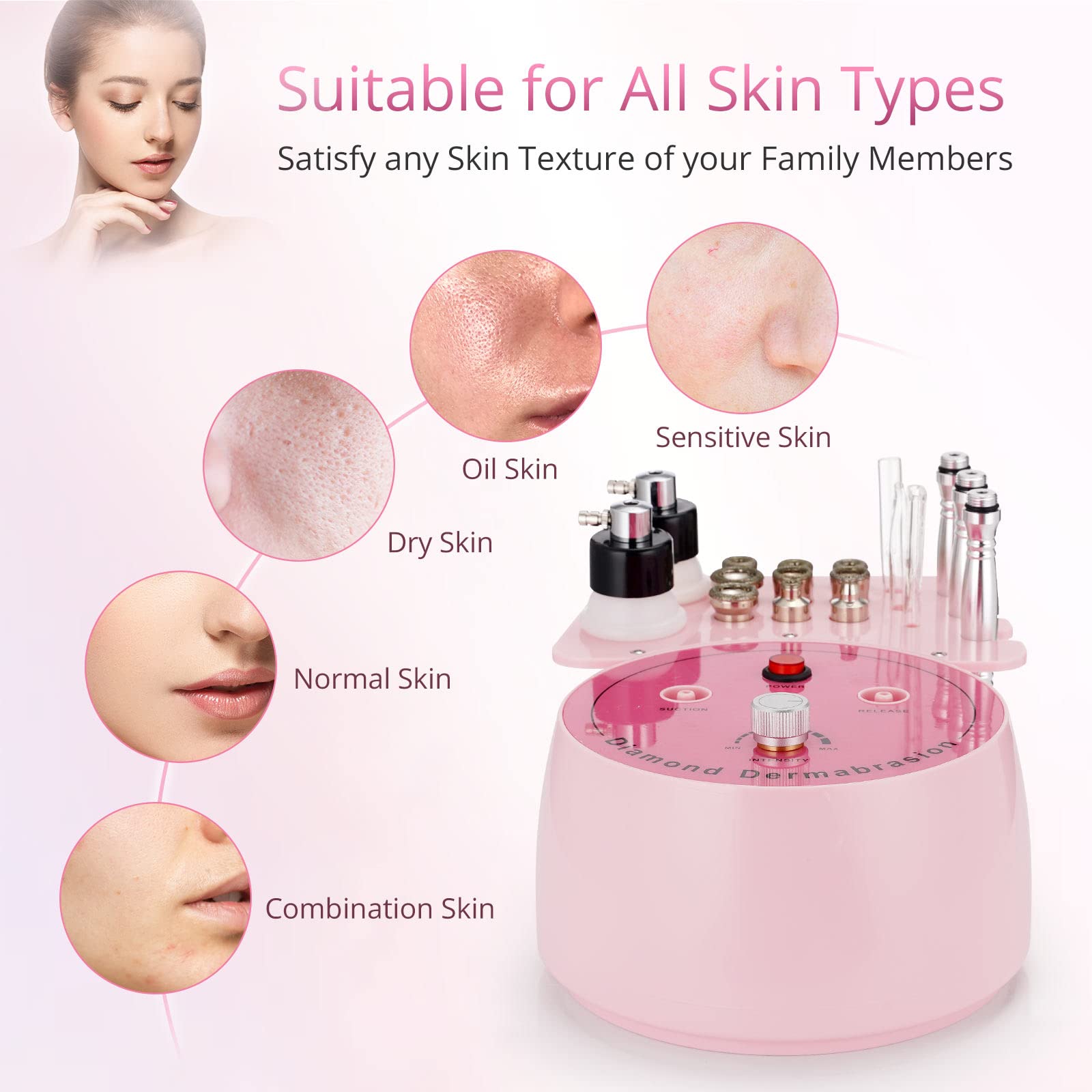 UNOISETION Diamond Microdermabrasion Machine Professional for Facial 3 ...