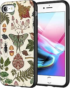 Amazon.com: Compatible with iPhone 7 Plus Case iPhone 8 Plus Case, Mushroom Moth Herb Aesthetic ...