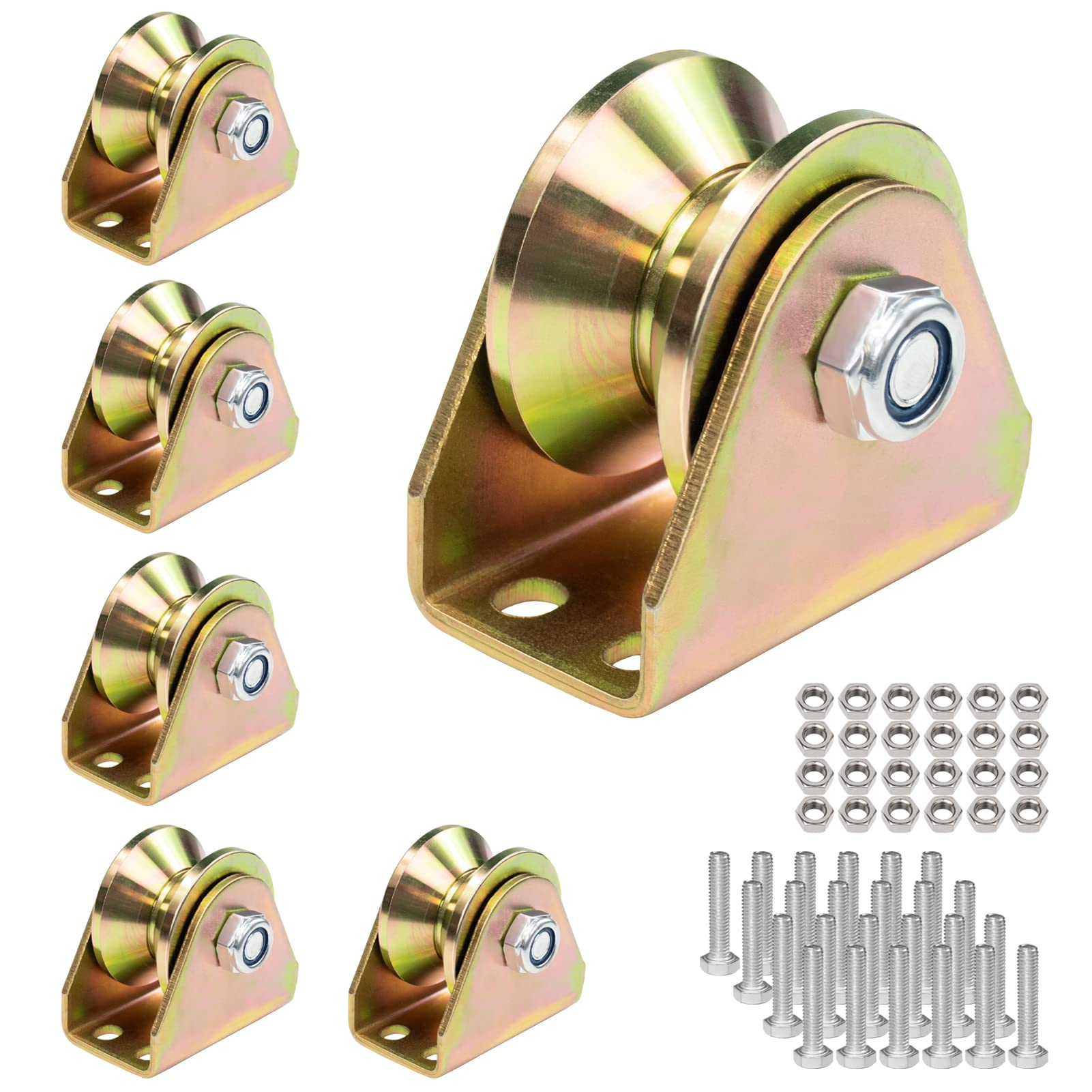 6Pcs 2 Inch V Groove Wheel, EsLuker.ly Electroplated 1045 Steel Heavy ...