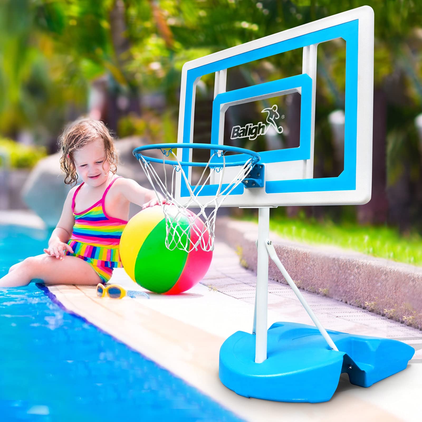 Buy Pool Basketball Goal, Portable Pool Side Basketball Hoop Outdoor ...