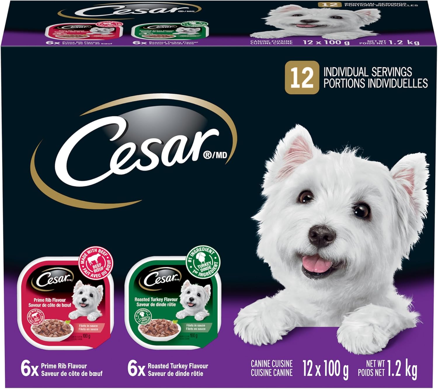 CESAR Filets In Sauce: 6 Roasted Turkey Flavour And 6 Prime Rib Flavour ...