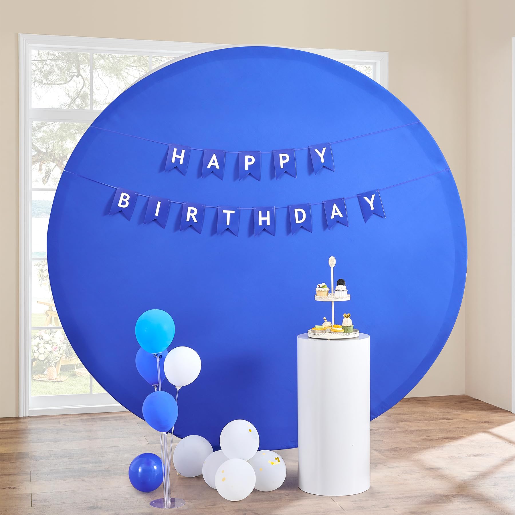 Snapklik.com : 6.5ft Royal Blue Round Backdrop Cover Suitable For 6.5ft ...