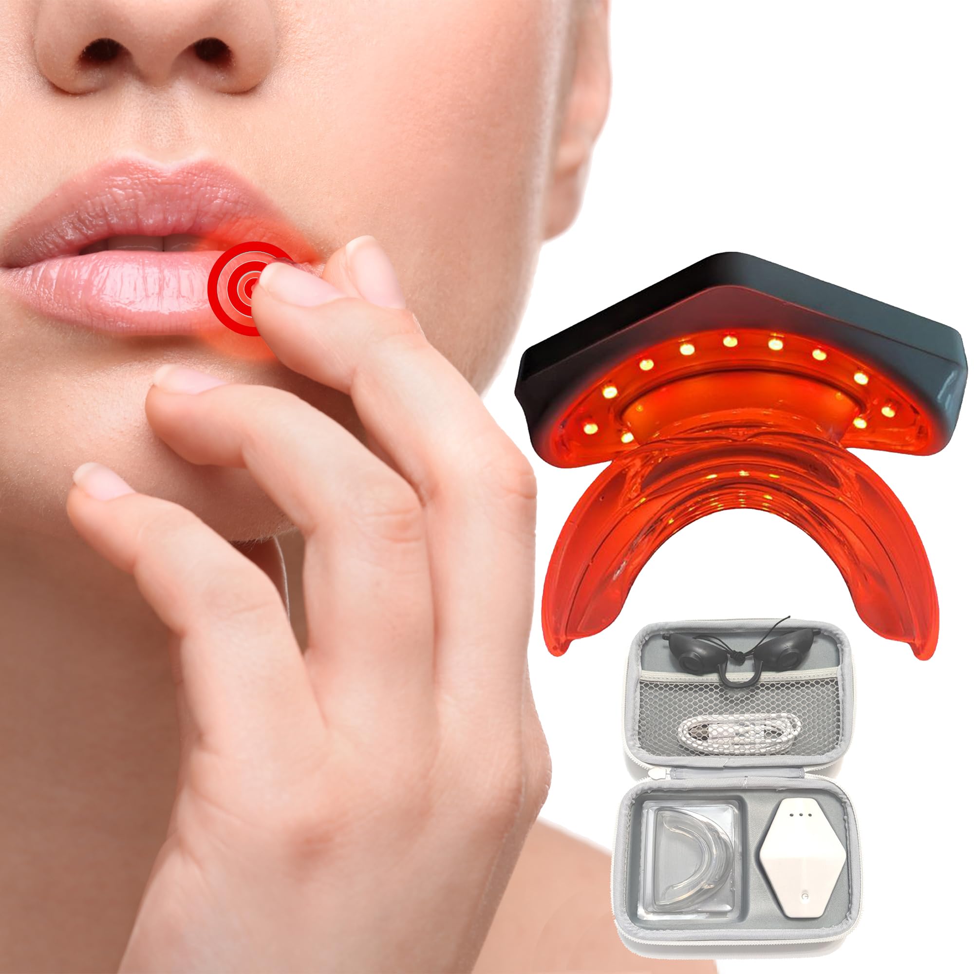 Amazon.com: 880nm Infrared 650nm Red Light Lip Therapy SorNoMor Hands ...