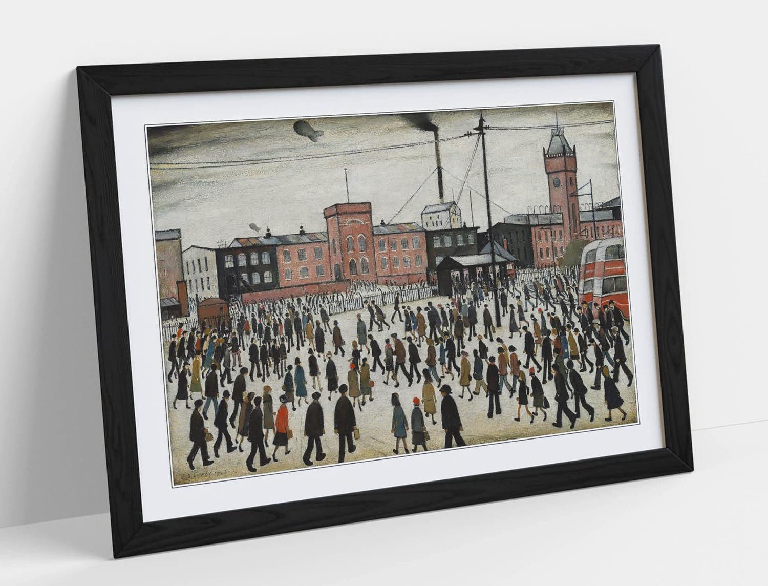 Going To Work Picture Ls Lowry Style Framed Wall Art Print Picture - A3 ...