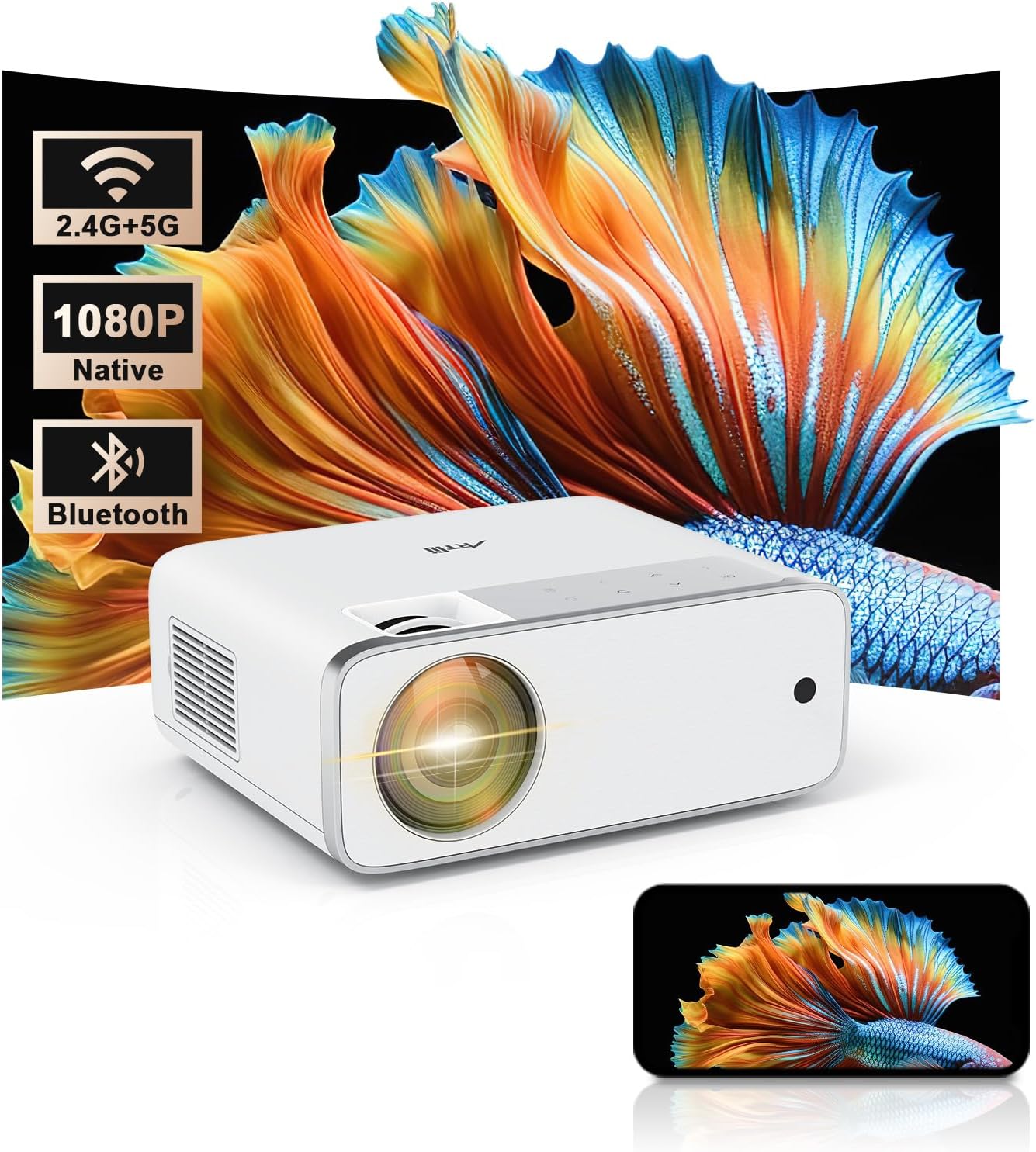 Amazon.com: Artlii Enjoy4 Mini Projector 5G WiFi and Bluetooth, Native ...