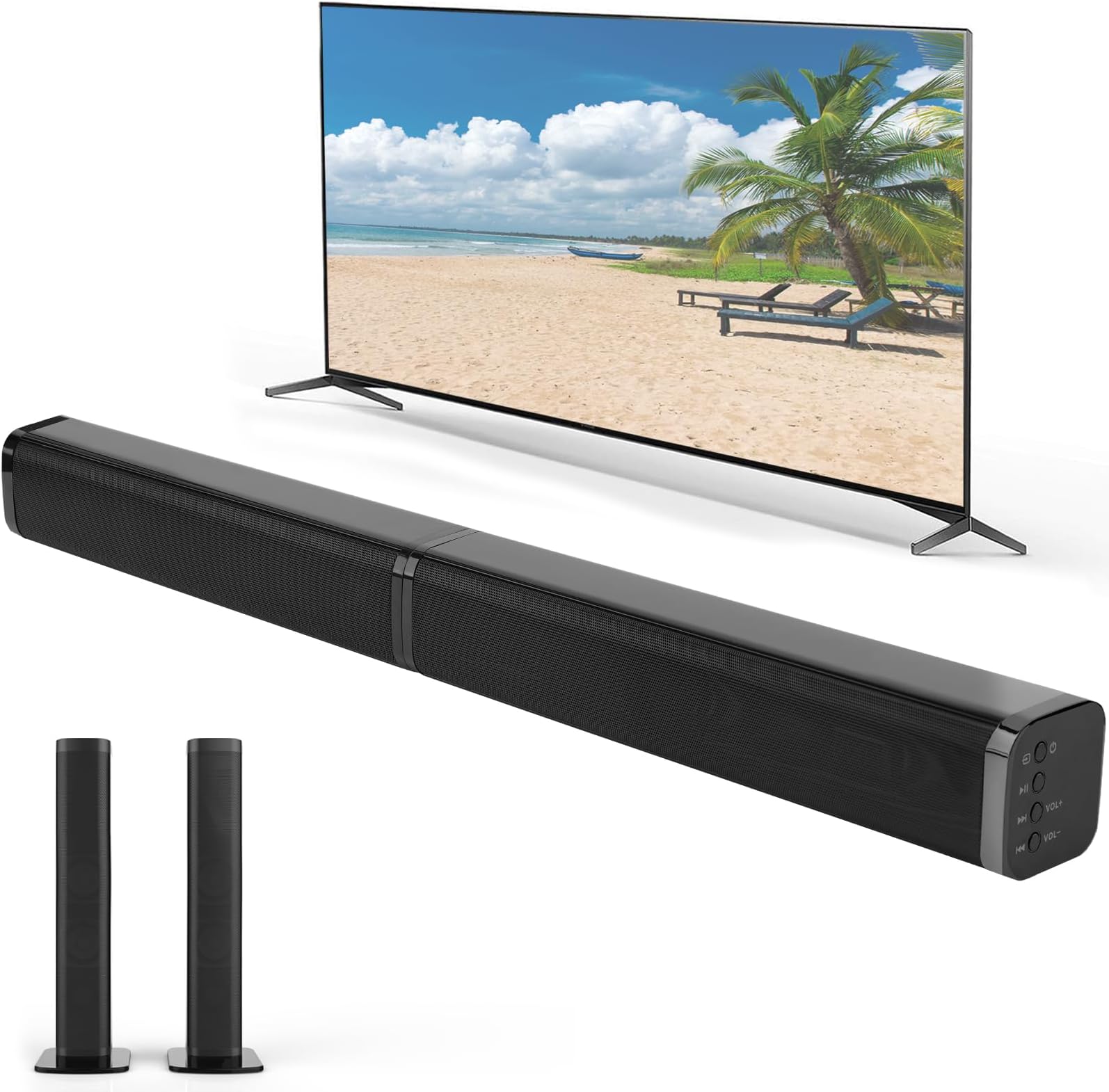 Sound Bar, Sound Bar for Smart TV Speakers Sound Bars 80W Split ...