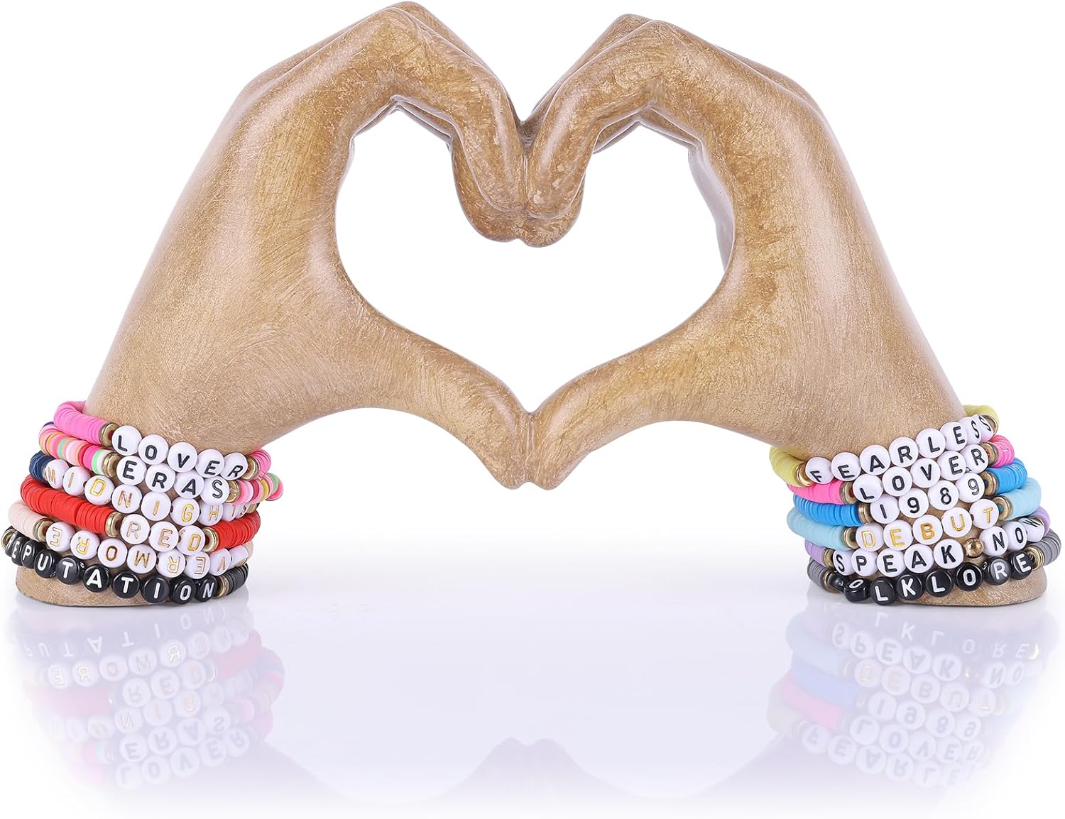 Amazon.com: WUBIANJIE Wooden Heart Hands Sculpture Boho Living Room ...