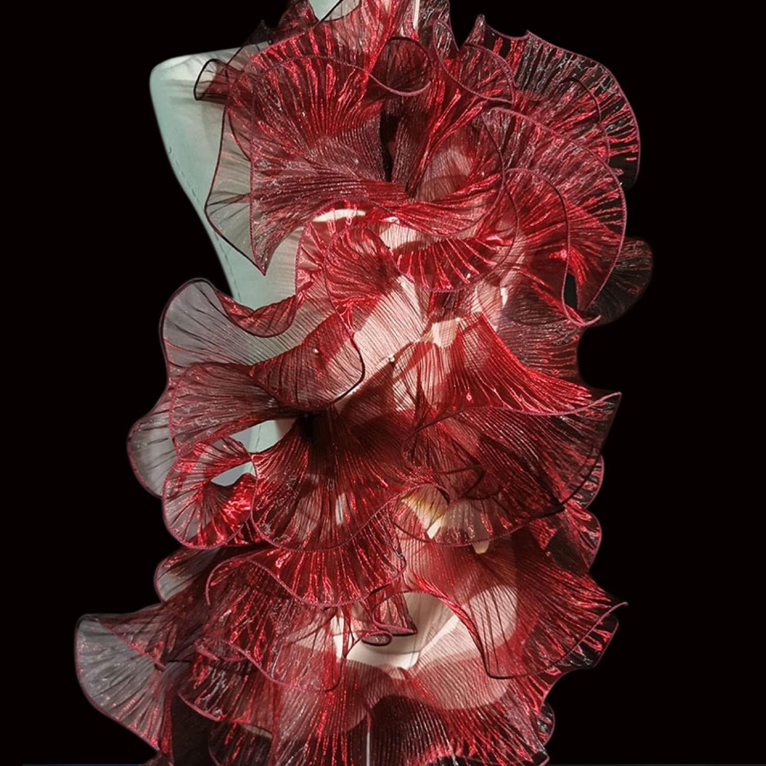 Amazon.com: 400 Inches Organza Ruffled Fabric Ruffle Lace Border Lace ...