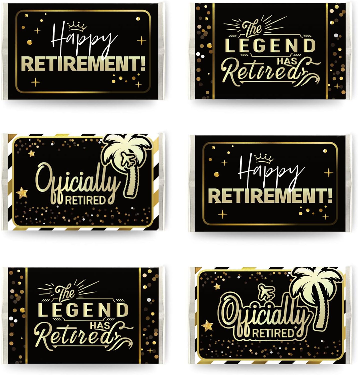 Amazon.com: Ambishi 60 Pcs Happy Retirement Party Mini Candy Bar ...