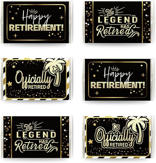 Amazon.com: Ambishi 60 Pcs Happy Retirement Party Mini Candy Bar ...