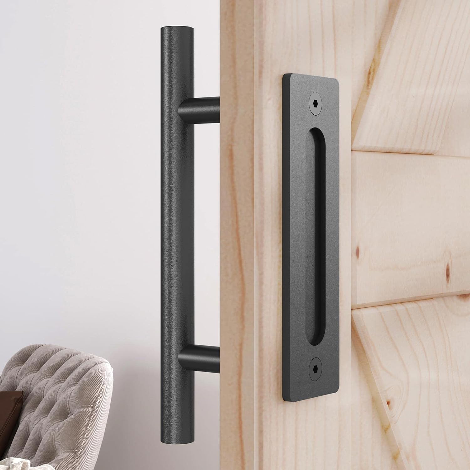 Amazon.com: FREDBECK 12 Inch Sliding Barn Door Handle with Flush Finger ...
