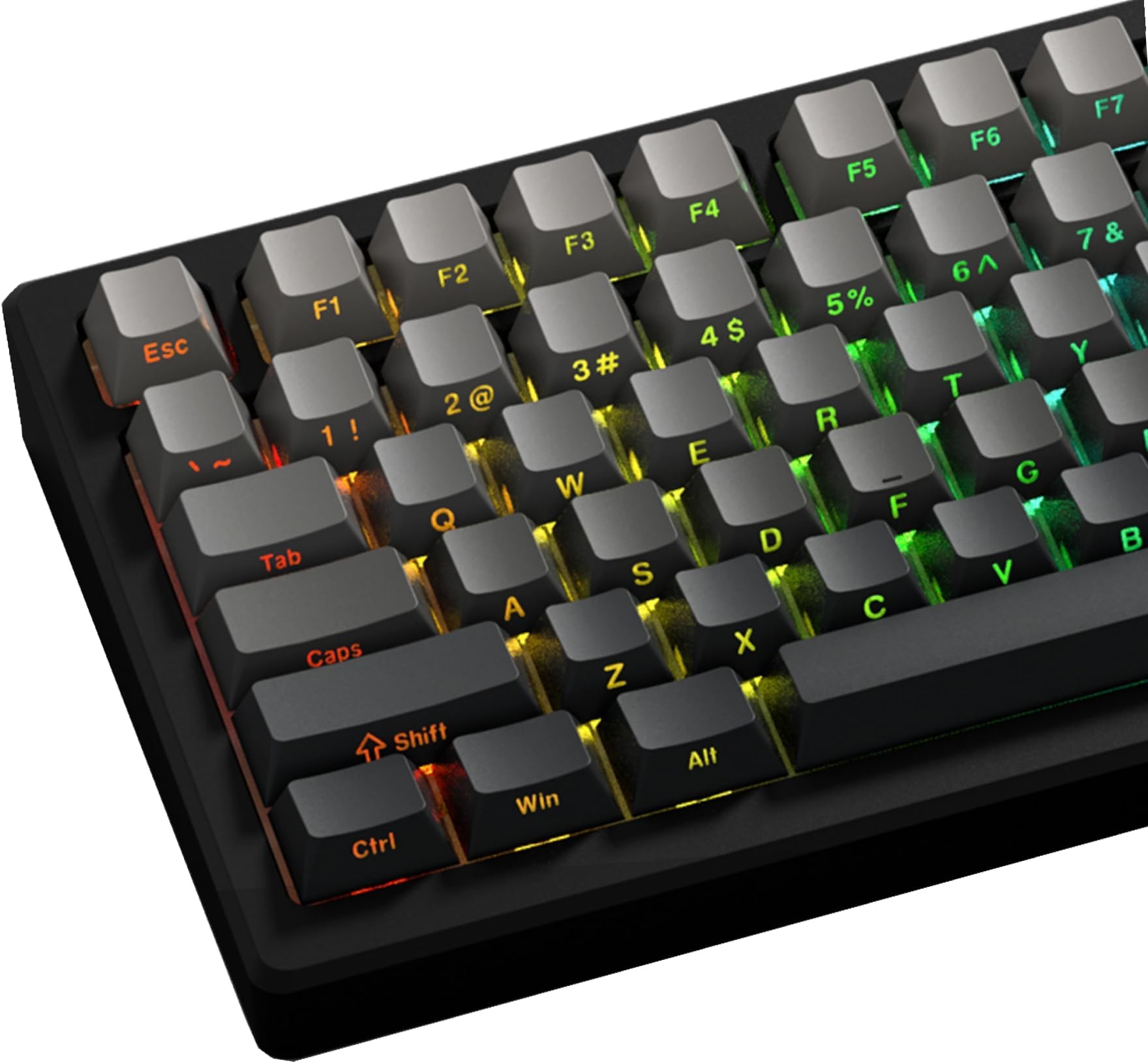 Amazon.com: YMDK White Gray Black Mixed 87 Side Print Blank Keyset ...