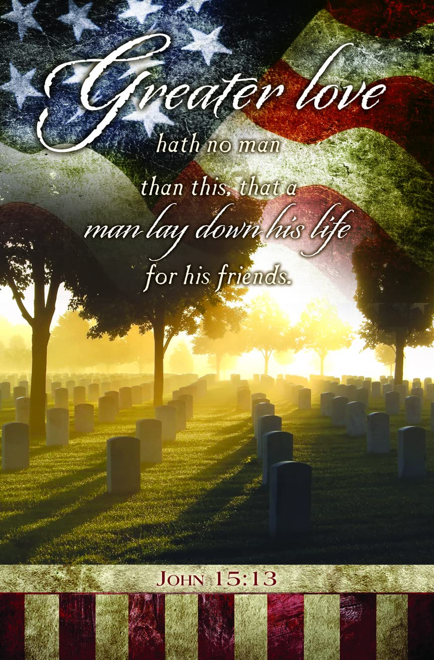 Amazon.com : Worship Bulletin - Memorial Day - Greater Love Hath no Man ...