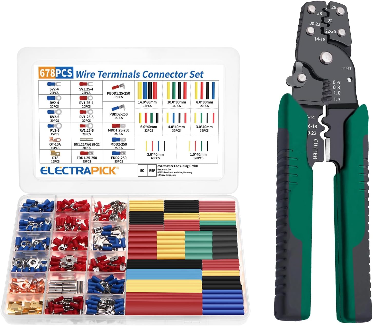 Mmaxboss Crimpadora de Terminales Kit 678Piezas, Juego de terminales de ...