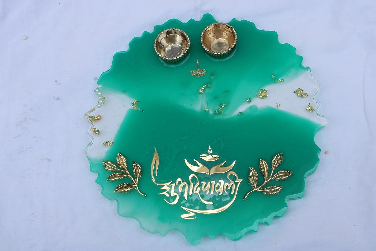 Resin Pooja thali, for Wedding, Mandir, Home | Handmade Arti Thali ...