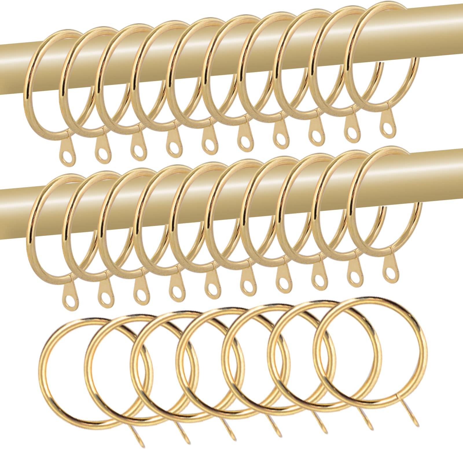 Amazon.com: Rod Desyne 10 Count Eyelet Curtain Rings, 1-3/8-Inch, Satin ...